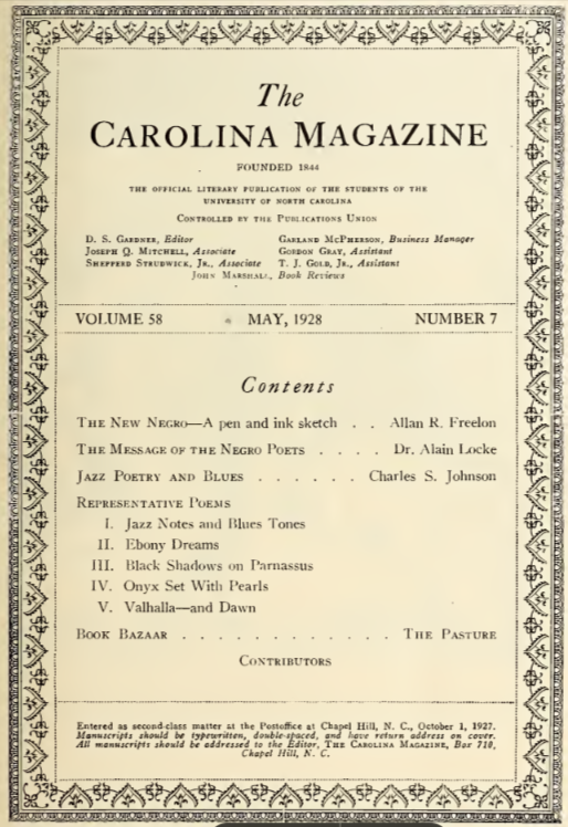 Poems Published in "The Carolina Magazine"