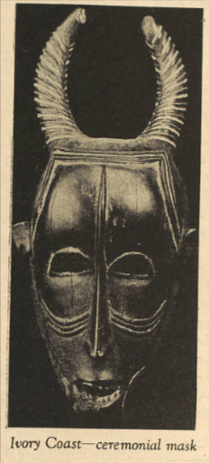 "Ivory Coast Mask" Photograph from Survey Graphic, 1925